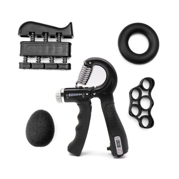 Adjustable Hand Gripper with Counter & Multi Strength Finger Trainer